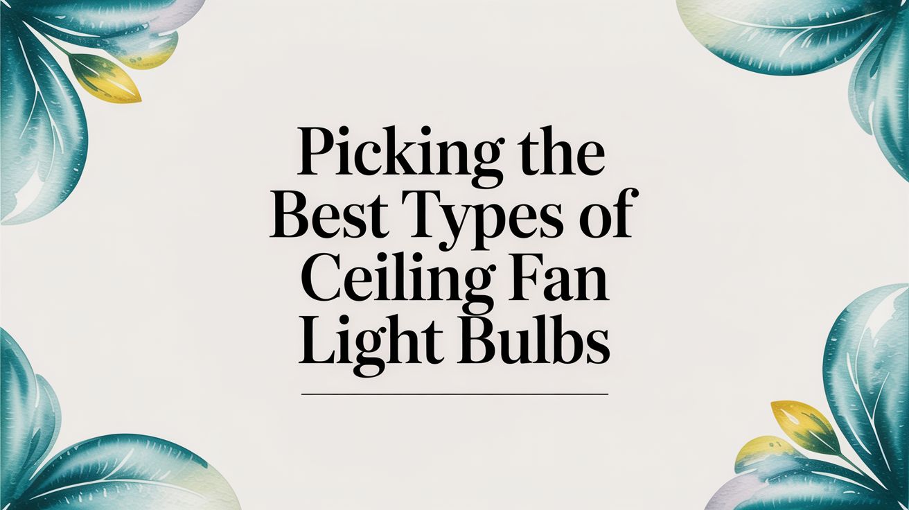 Picking the Best Types of Ceiling Fan Light Bulbs – Fan Connection